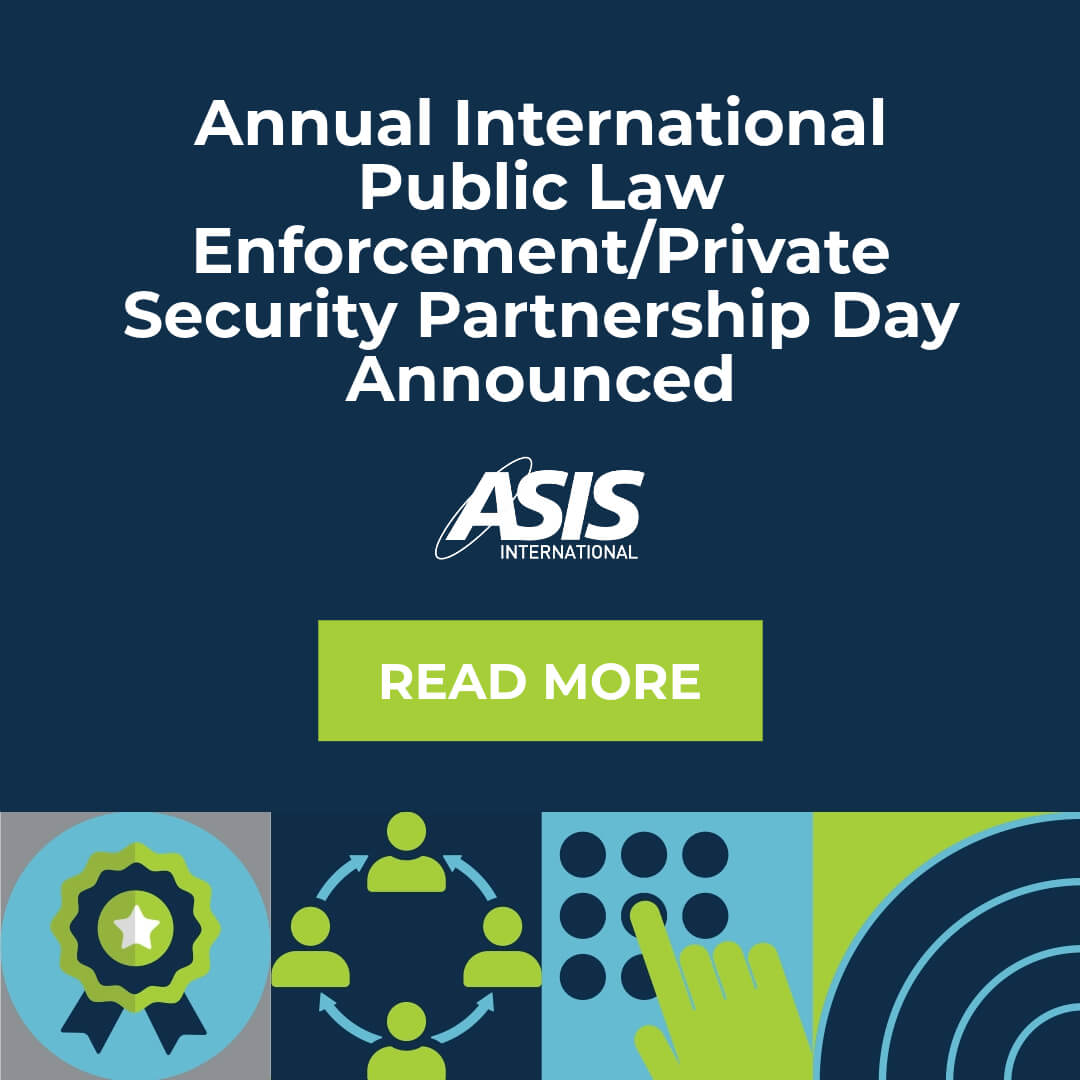 ASIS International and Partners Announce Public Private-Partnership Day